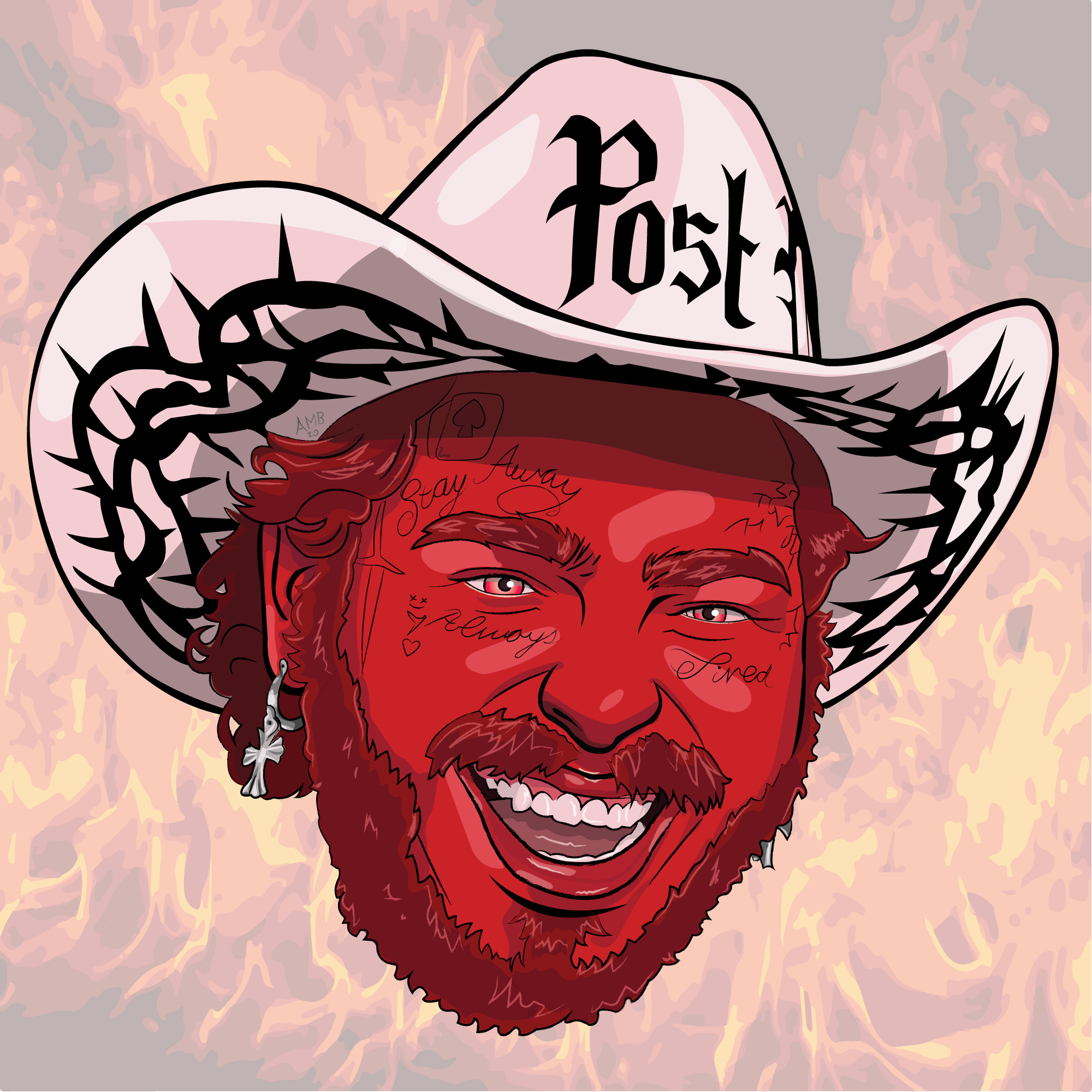 Post Malone Vector Illustration – Atiya Batts Design