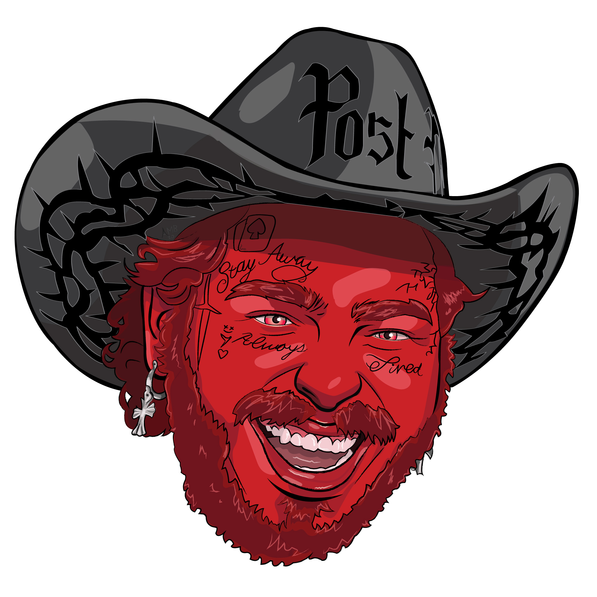 Post Malone Vector Illustration – Atiya Batts Design